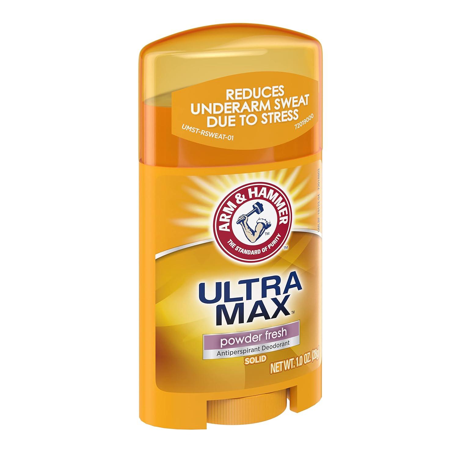 Arm & Hammer Ultra Max Powder Fresh Deodorant 1oz Travel Size (Pack of ...