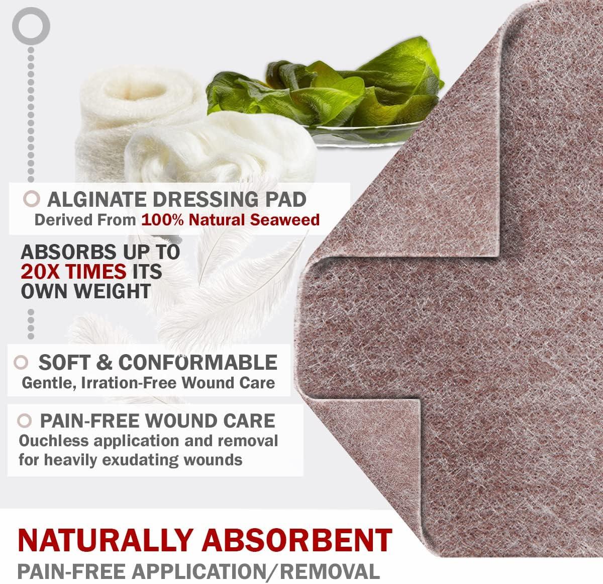 EVERLIT AG Silver Calcium Alginate Wound Dressing | Absorbent Non-Stick ...