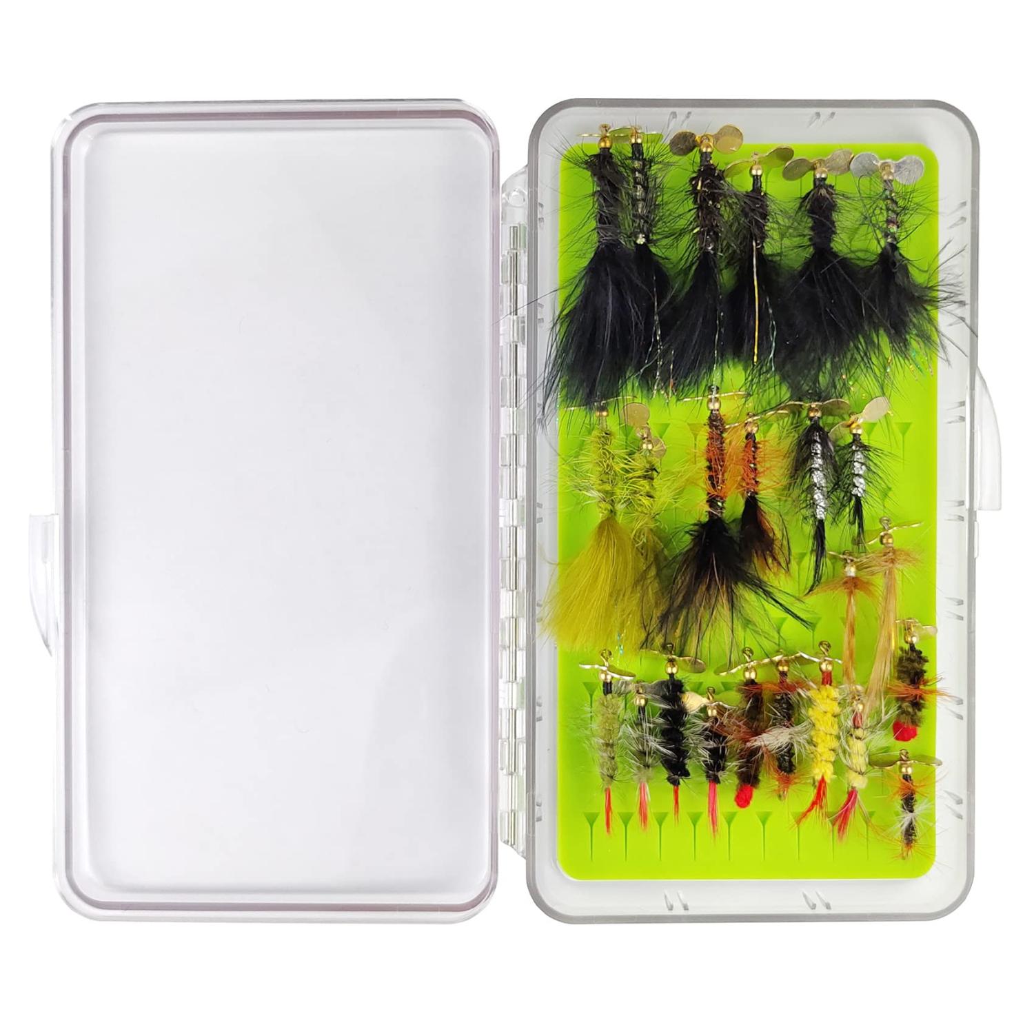 Best Combo of Fly Fishing Flies: 24 Carp Trout Salmon Flies & Nymphs in ...
