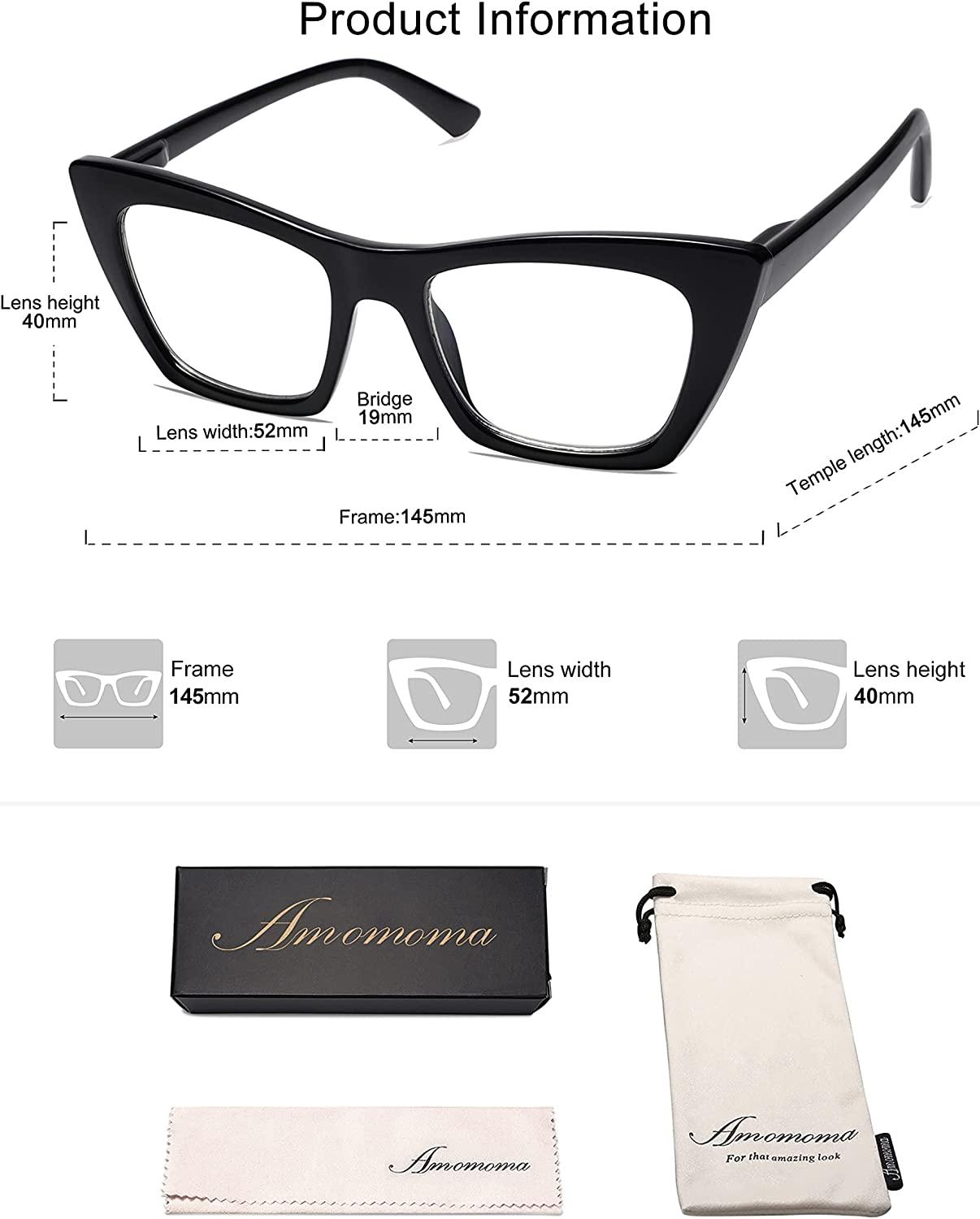 Amomoma Cat Eye Blue Light Computer Reader Trendy Oversized Reading