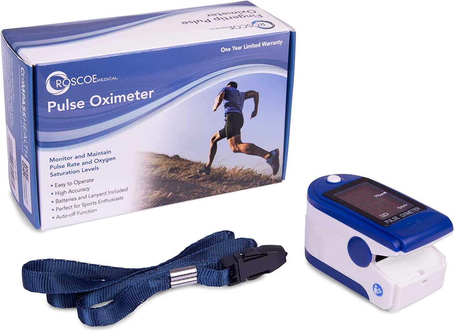 Roscoe Medical Finger Pulse Oximeter - Pediatric and Adult Oxygen ...