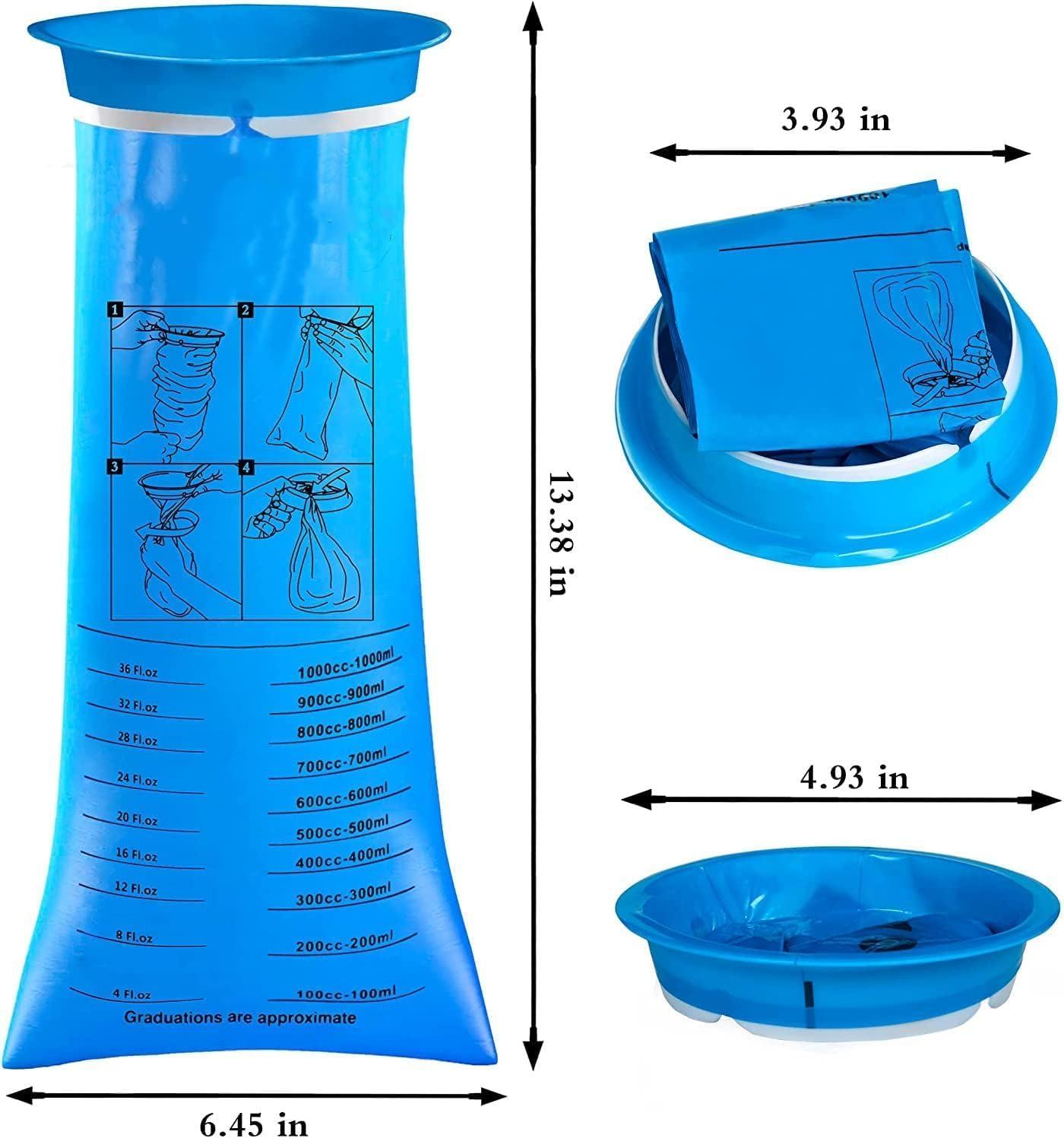 ZEESTER 1000ml Vomit Bags Kit | 20 Sick Bags + 4 Anti-Sickness Bands ...