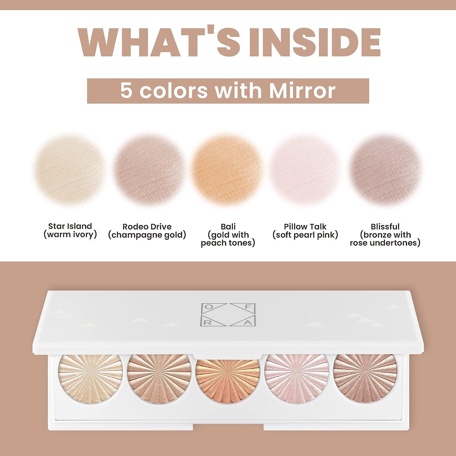 Ofra Cosmetics Ofraglow Signature Palette - 5 Color Highlighter Palette ...