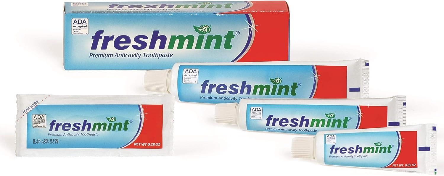 Freshmint Premium Anticavity Fluoride Toothpaste Packets - 250 Count (0 ...