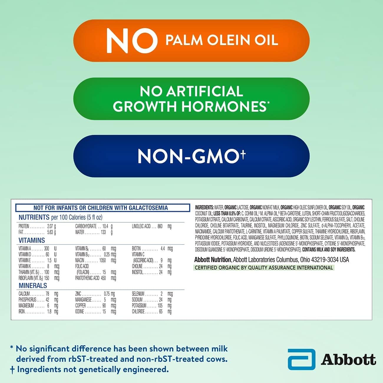 Similac Organic Infant Formula with Iron | Ready to Feed 2 fl oz ...