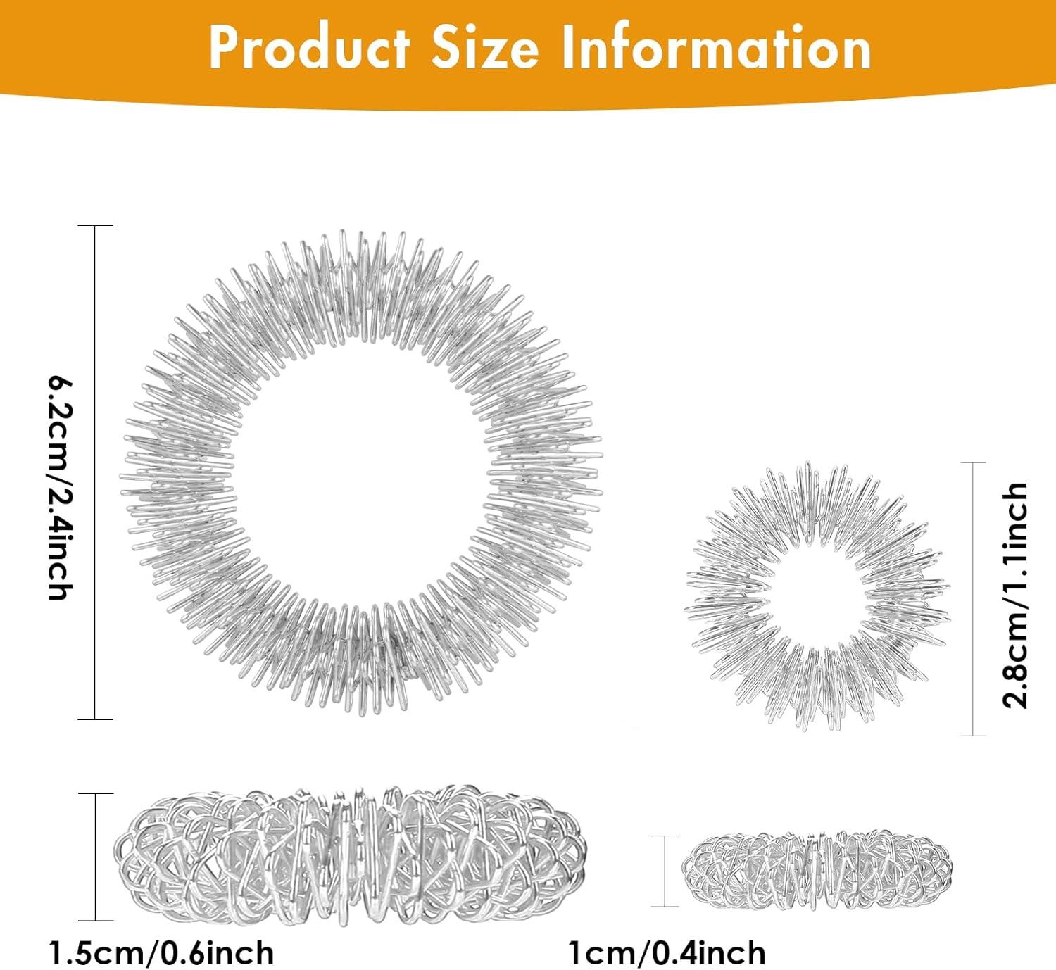 10-Piece Acupressure Ring Set - Stress Relief Finger & Wrist Massage ...