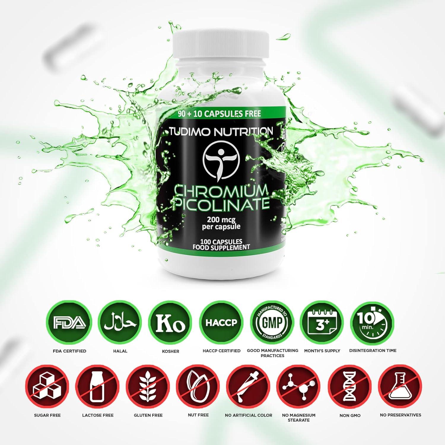 Chromium Picolinate 200mcg Capsules - 100 pcs | High-Quality Chromium ...