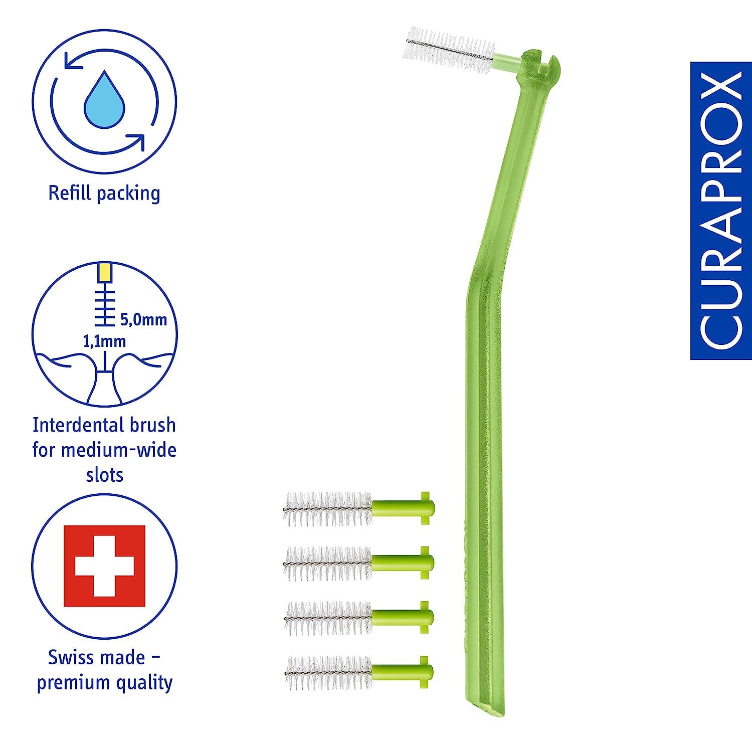 Curaprox Prime Plus CPS 11 Holder with 5 Interdental Brushes - 1.1mm to ...