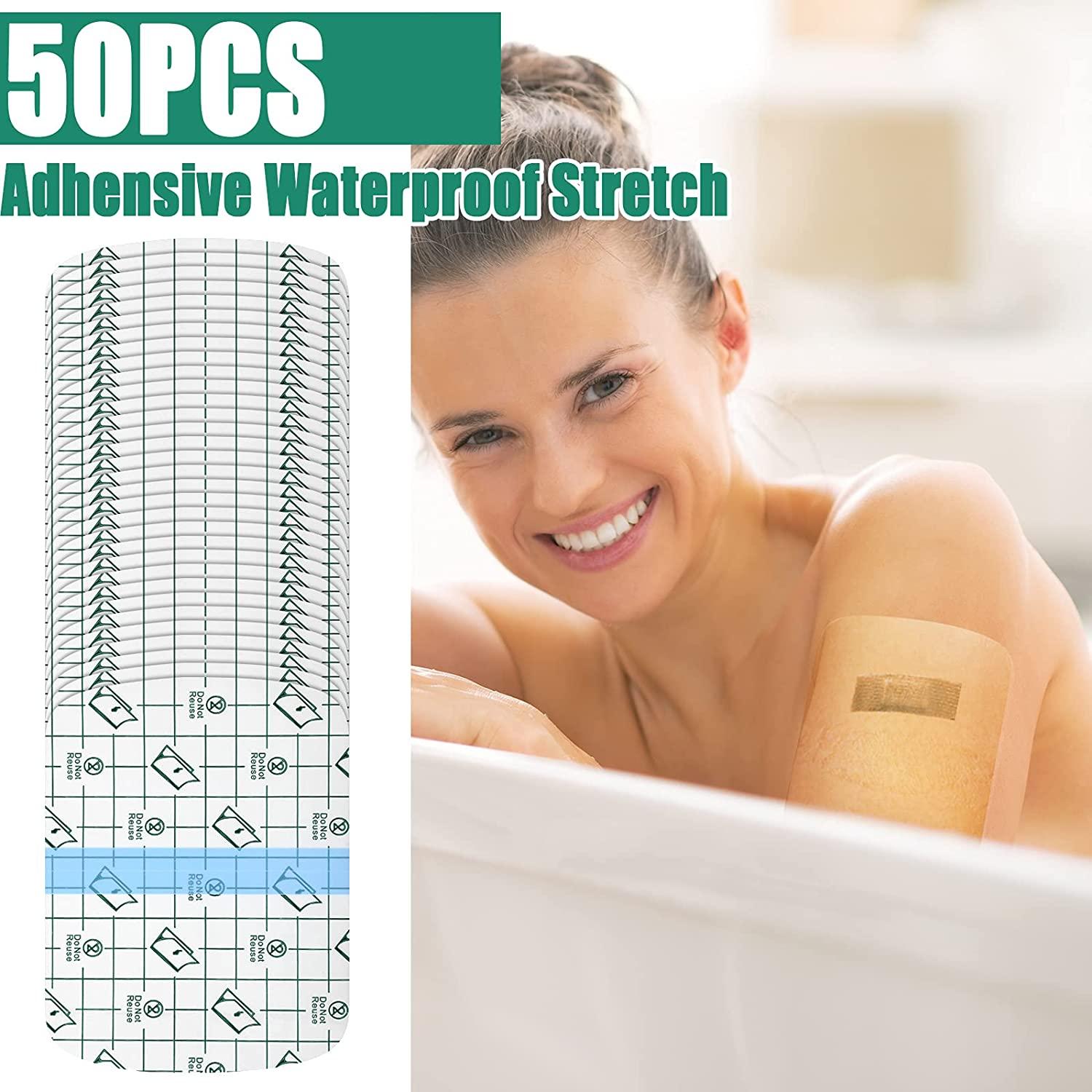 50 Pieces Transparent Waterproof Adhesive Bandages 4x5.1 Inch ...