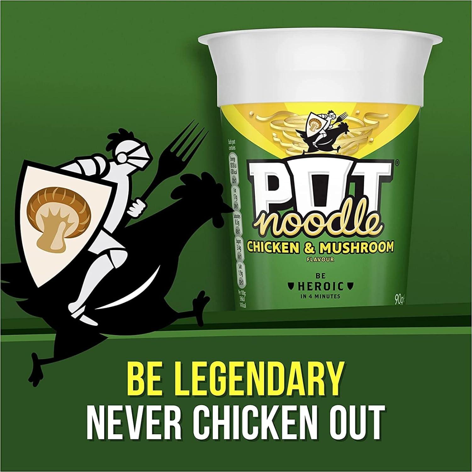 Noodles Multipack of 12 With 6x Pot Noodle Chicken & Mushroom 90g And ...