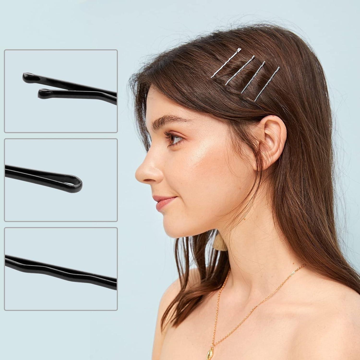 Mbsomnus 7cm Black Hair Grips 50pcs - Bobby Pins Set for Women & Girls ...