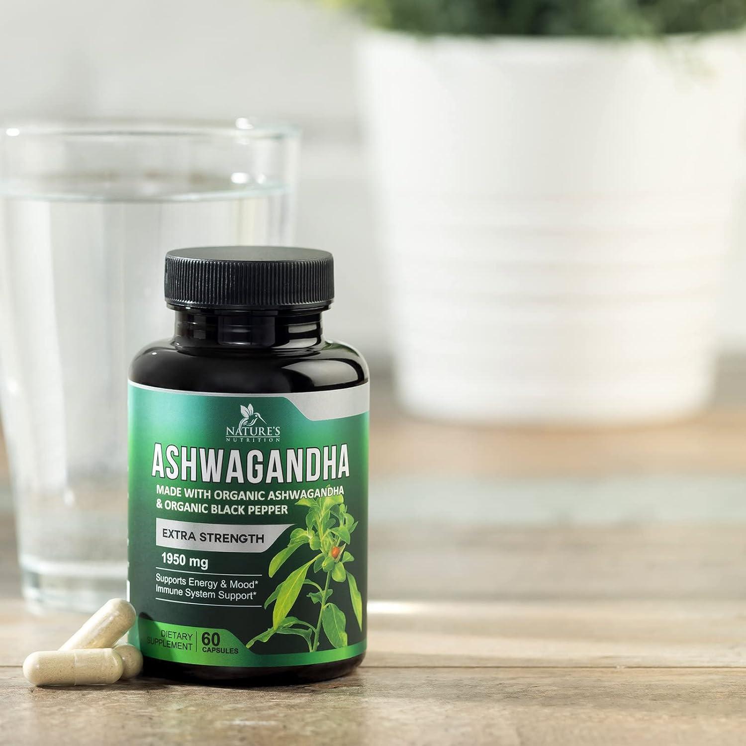 Organic Ashwagandha Capsules - Extra Strength Stress & Thyroid Support ...