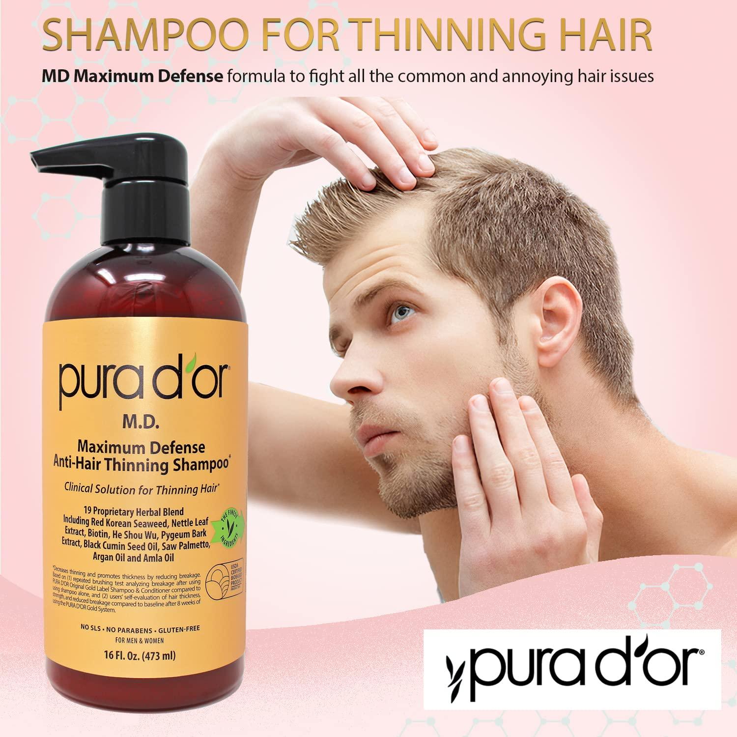 PURA DOR MD Anti-Hair Thinning Shampoo with 0.5% Coal Tar & Biotin ... PURA DOR MD Anti-Hair Thinning Shampoo with 0.5% Coal Tar & Biotin ...