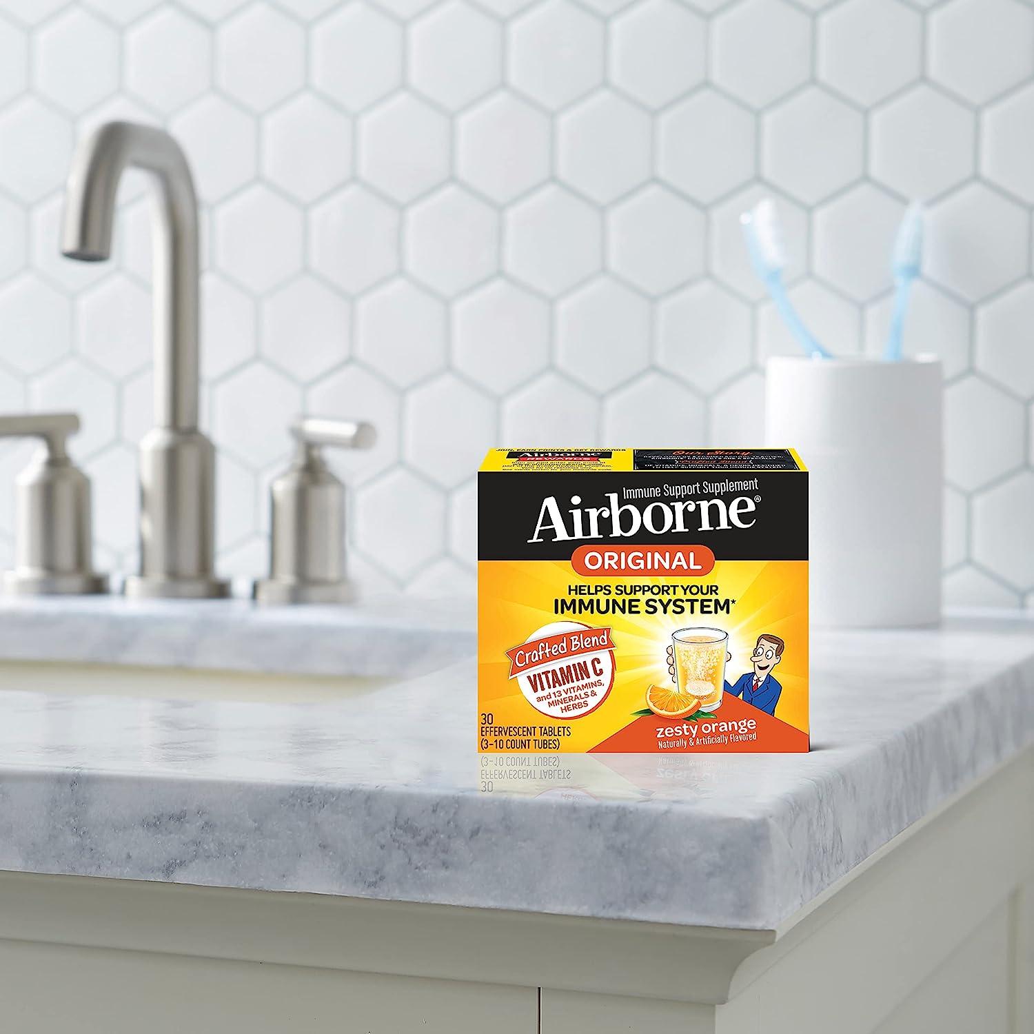 Airborne 1000mg Vitamin C with Zinc, Sugar-Free Immune Support ...