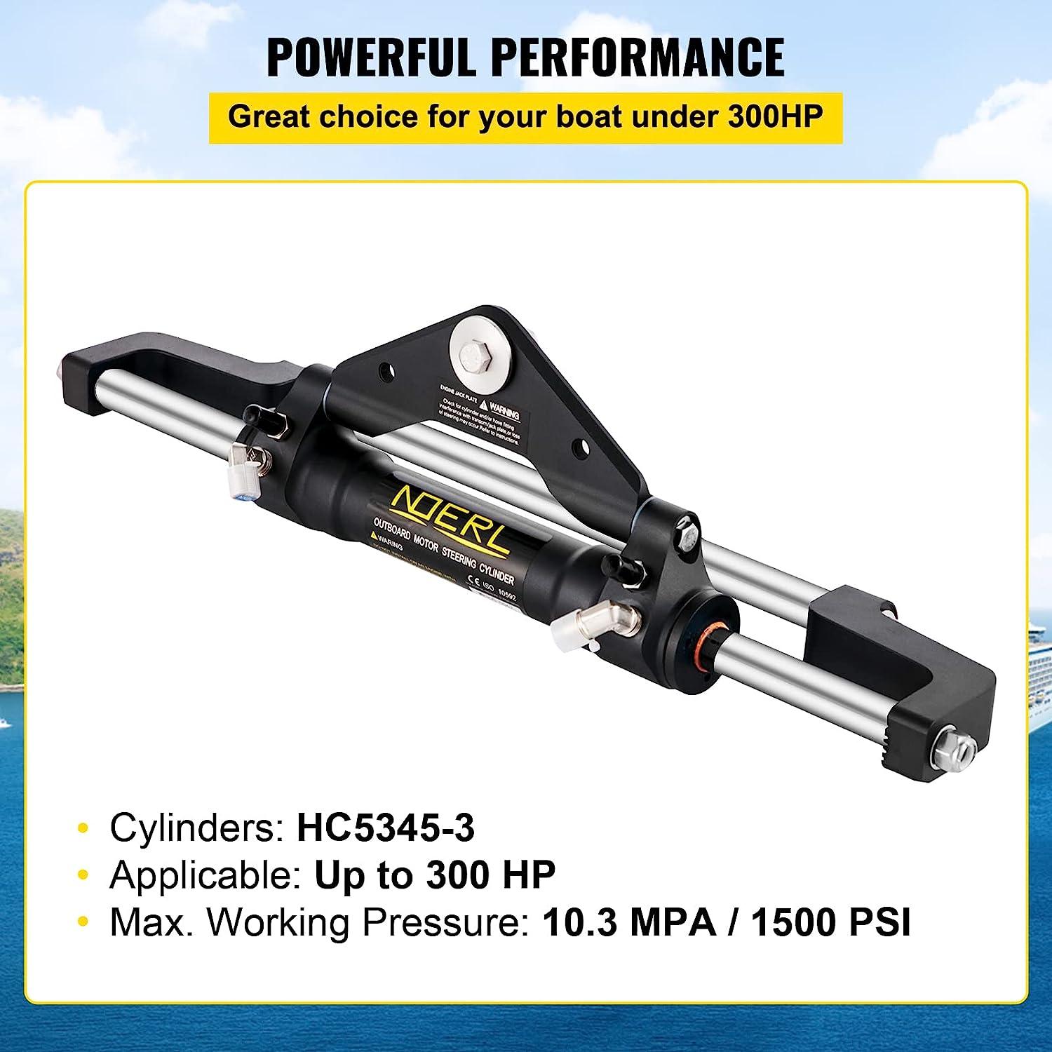 VEVOR 300HP Outboard Hydraulic Steering Cylinder HC5358-3 & HC5345-3 ...