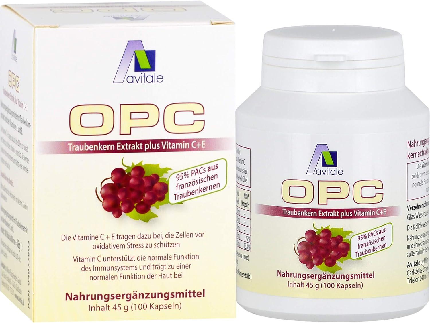 Avitale OPC Grape Seed Vegi Capsules - High Dose 100 Pieces (45g ...