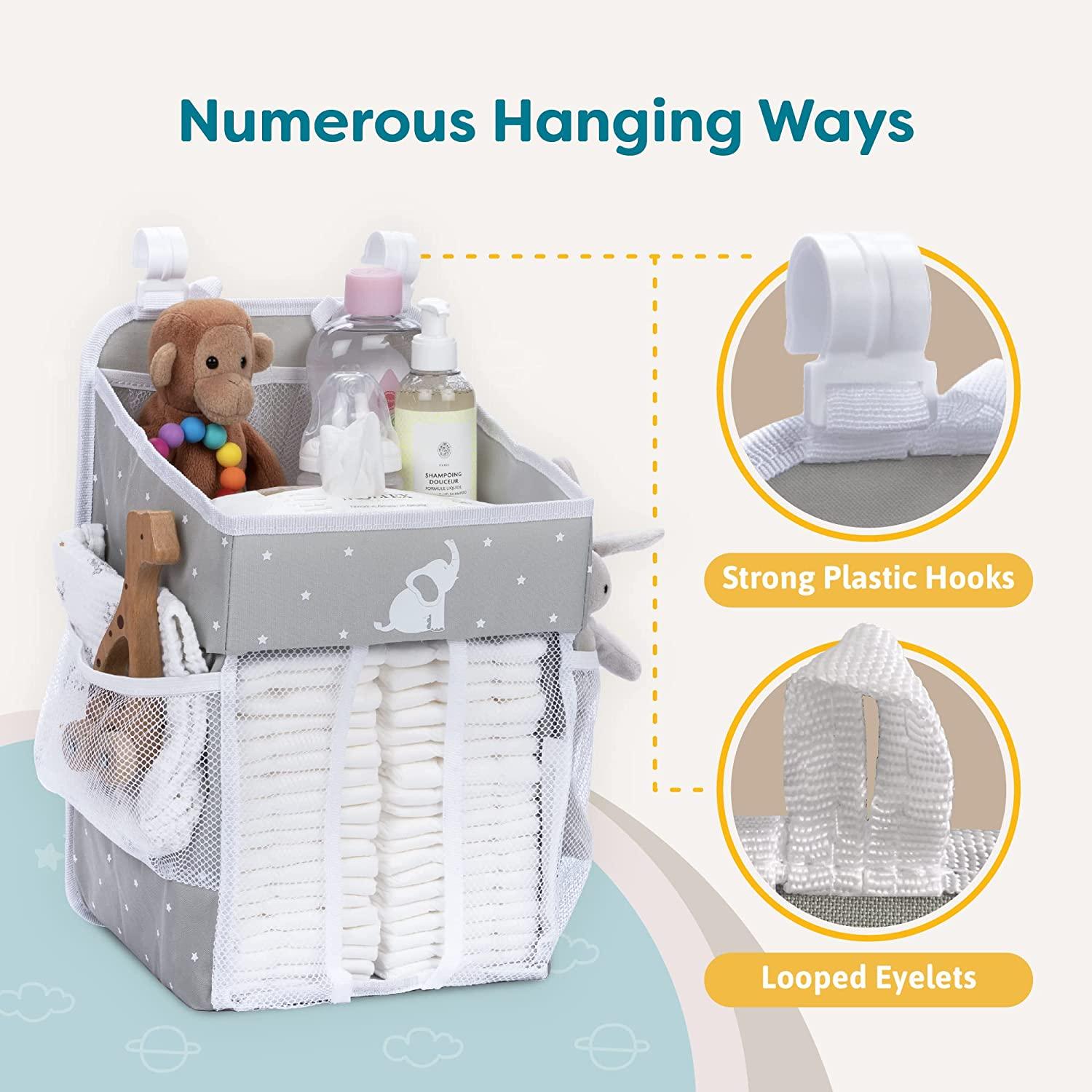 Cradle Star Hanging Diaper Caddy Organizer - Nursery Baby Organizer ...