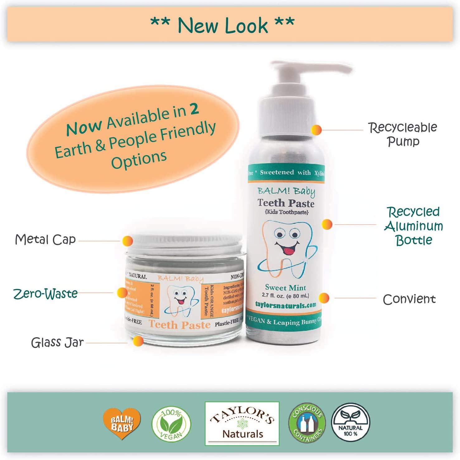 Balm Baby Teeth Paste - All Natural Fluoride-Free Kids Toothpaste with ...