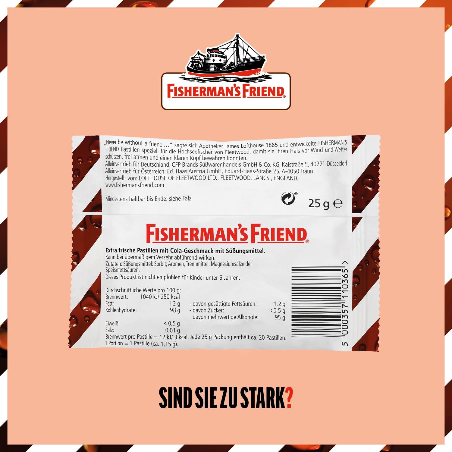 Fisherman's Friend Cola - 24 Supplier Box | Sugar-Free Vegan Cola Candy ...