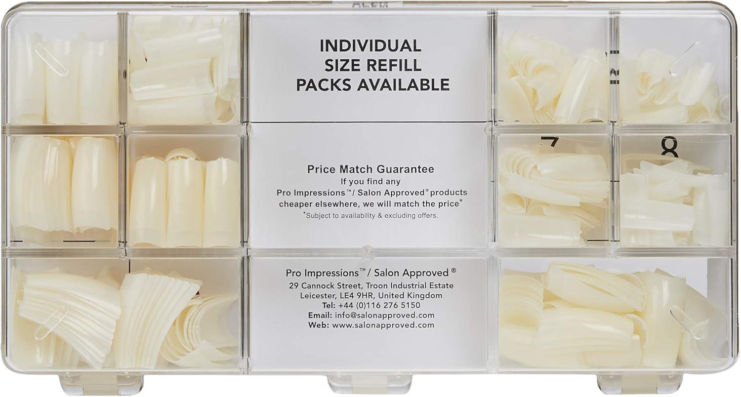 Pro Impressions 500-Piece Natural Cut Out/Half Well Nail Tips Set | Buy ...