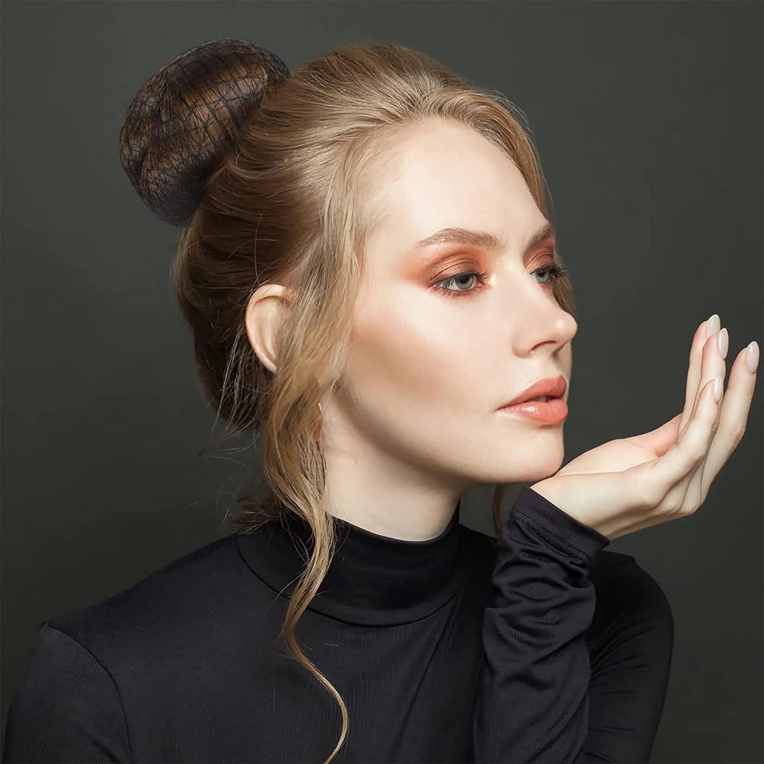 20 Pcs Black Disposable Hair Nets Invisible Elastic Edge Mesh Bun Hair ...