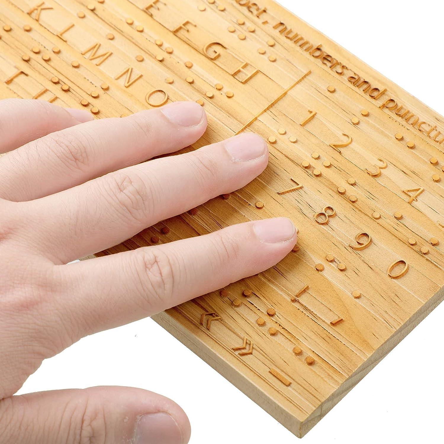 Braille Alphabet Board 8.7x6.3 Inches Wood | Educational Tool for Sight ...