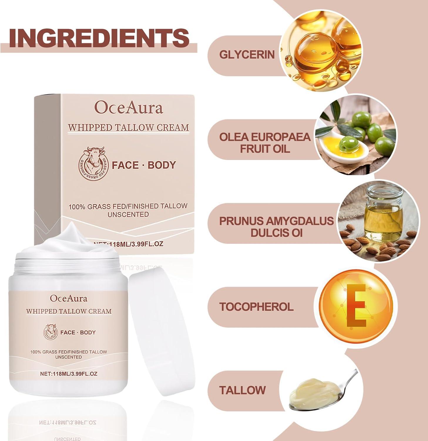 Beef Tallow Cream for Face and Body Skin Care Tallow and Honey Balm ...