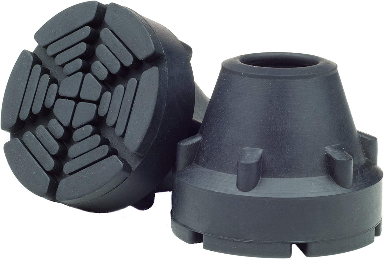 SureTip Black Crutch & Cane Tips (Pair of 2) - Universal Fit 3/4 & 7/8 ...