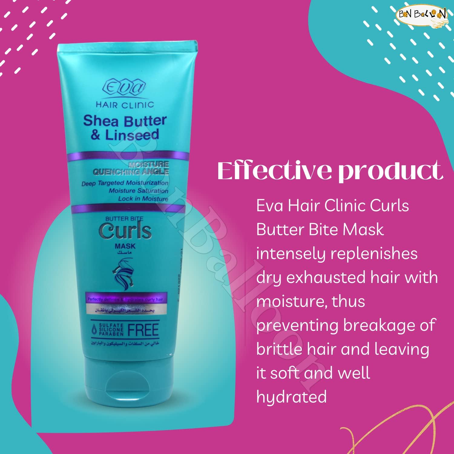 Eva Hair Clinic Curls Mask: Shea Butter & Linseed (6.76 oz) - Intense ...