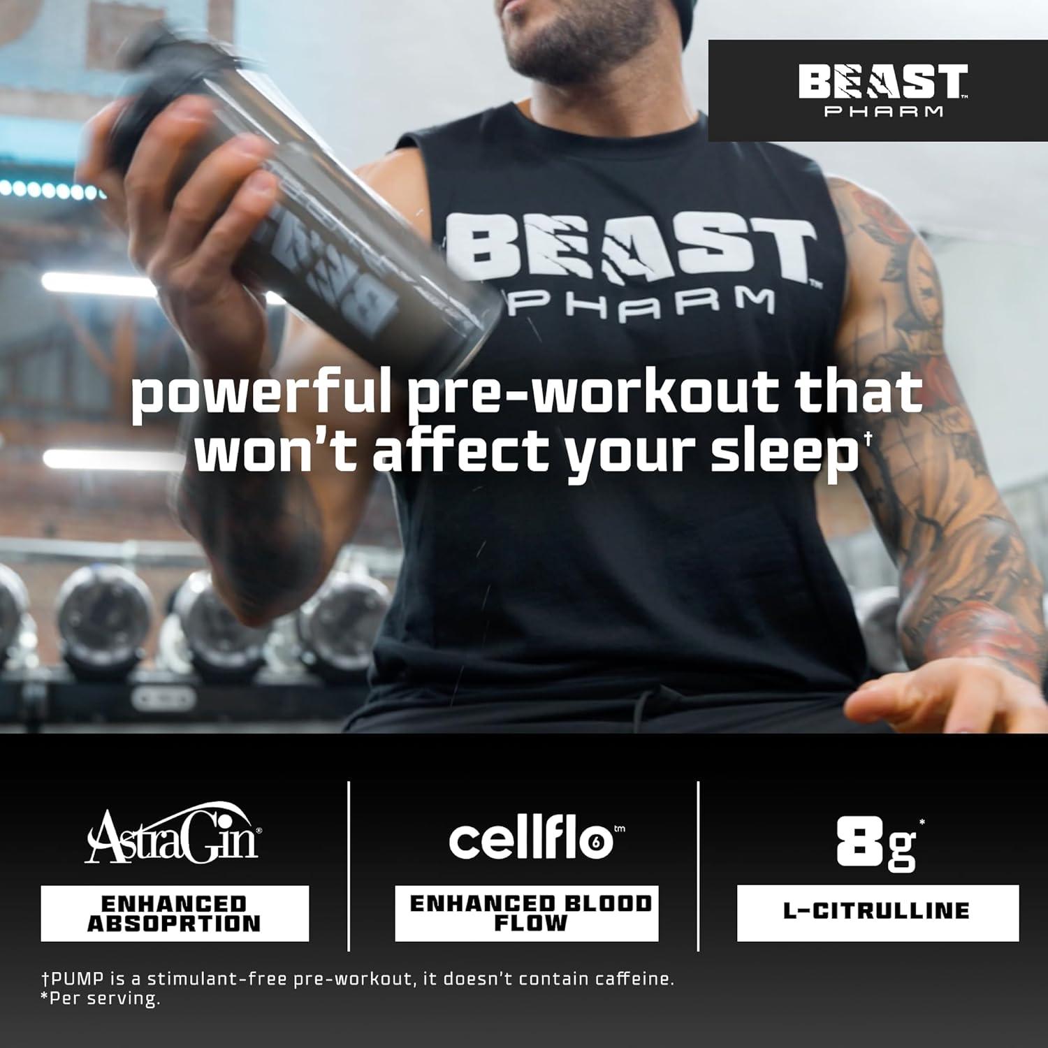 Beast Pharm Stim Free Pre Workout Powder Eddie Hall's Pump 30 Servings ...