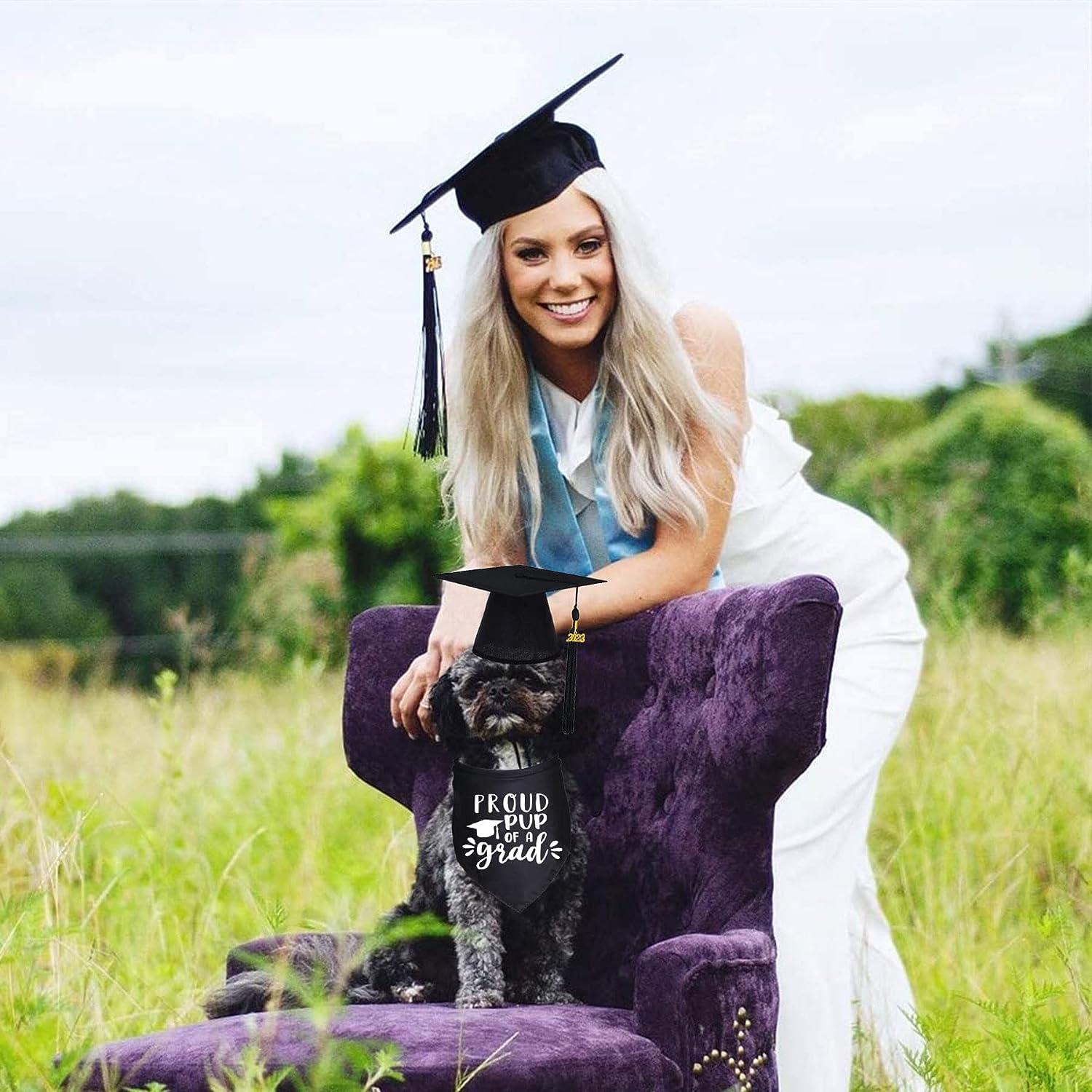 JOTFA Dog Graduation Bandana and Dog Graduation Cap with 2023 Black ...