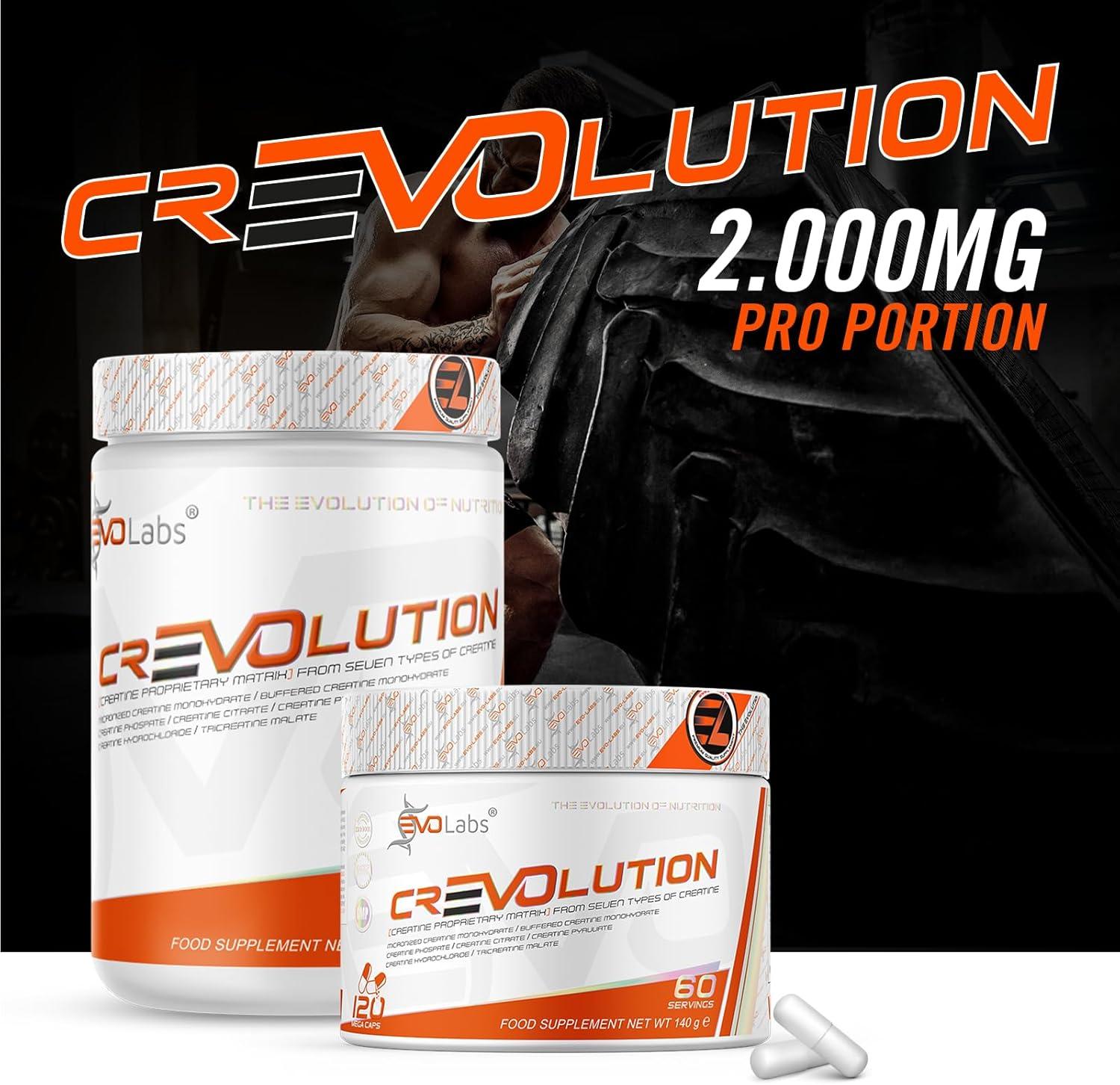 Evolabs Crevolution Capsules - Multi-Component Creatine for Strength ...