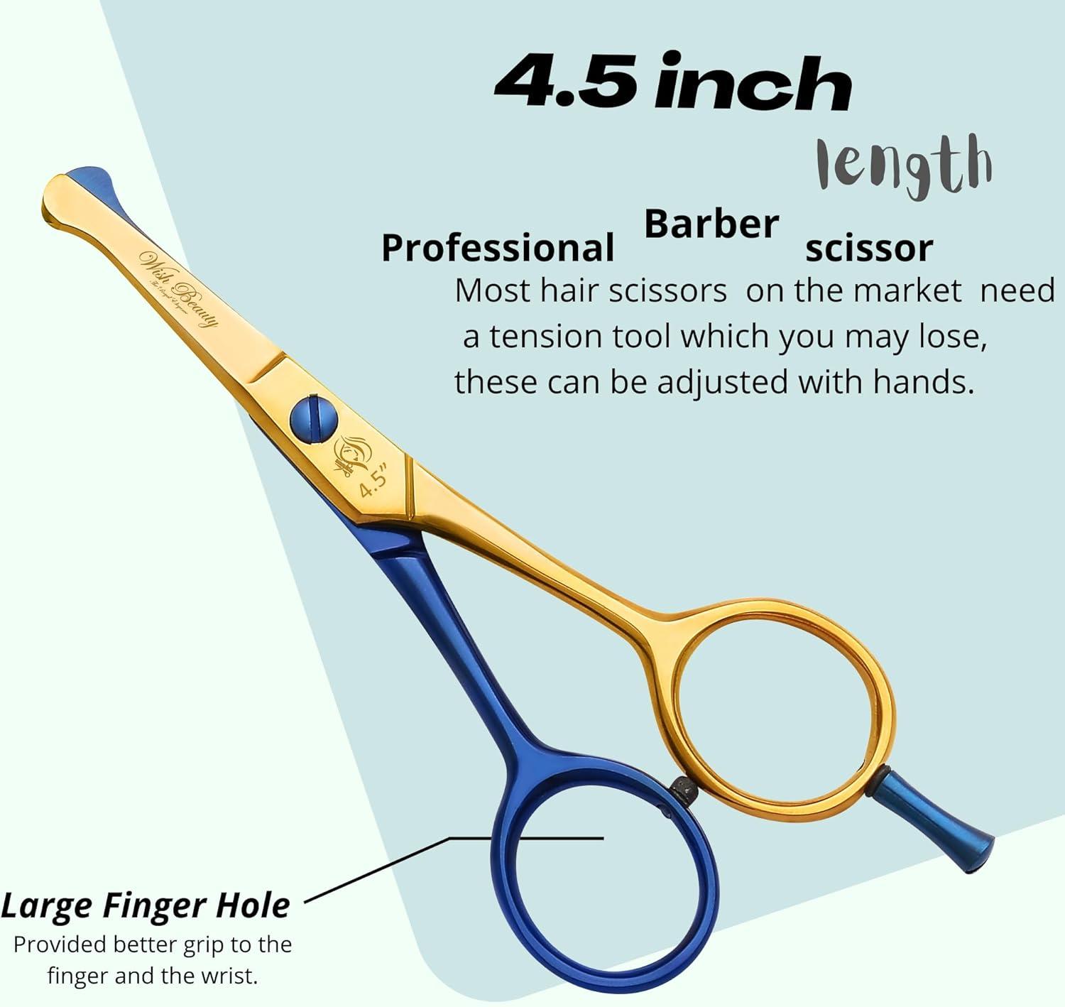 Wishbeauty Kids Safety Hairdressing Scissors with Round Tips and Curved ...