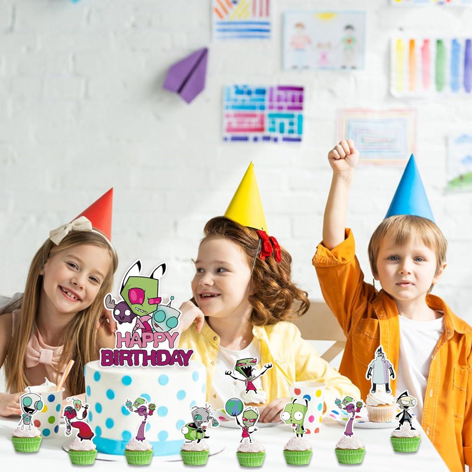 25pcs Invader ZIM Birthday Decorations Invader ZIM Cupcake Toppers ...
