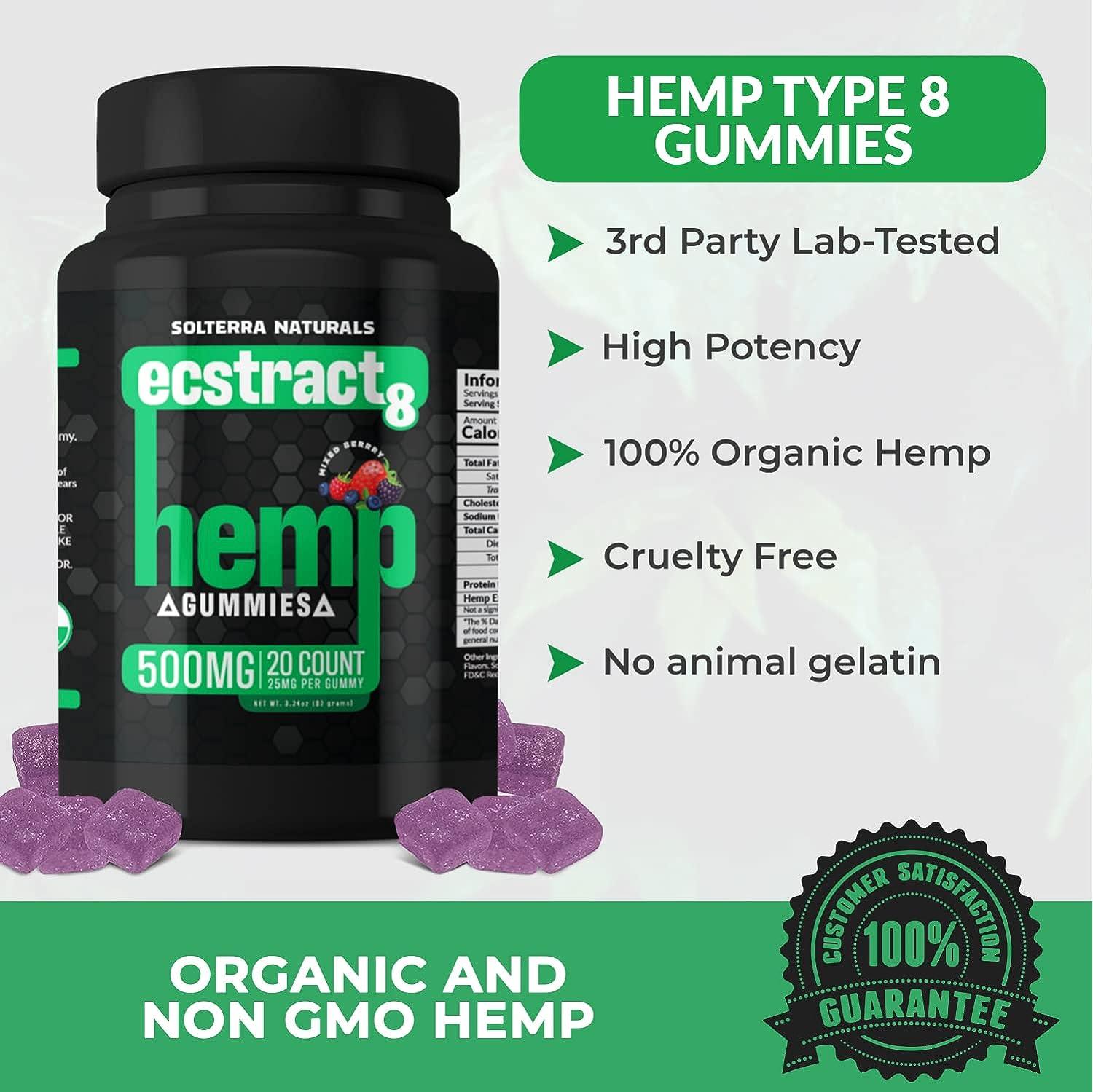 Hemp Gummies Ecstract 8 - High Potency 500mg - Stress Relief ...