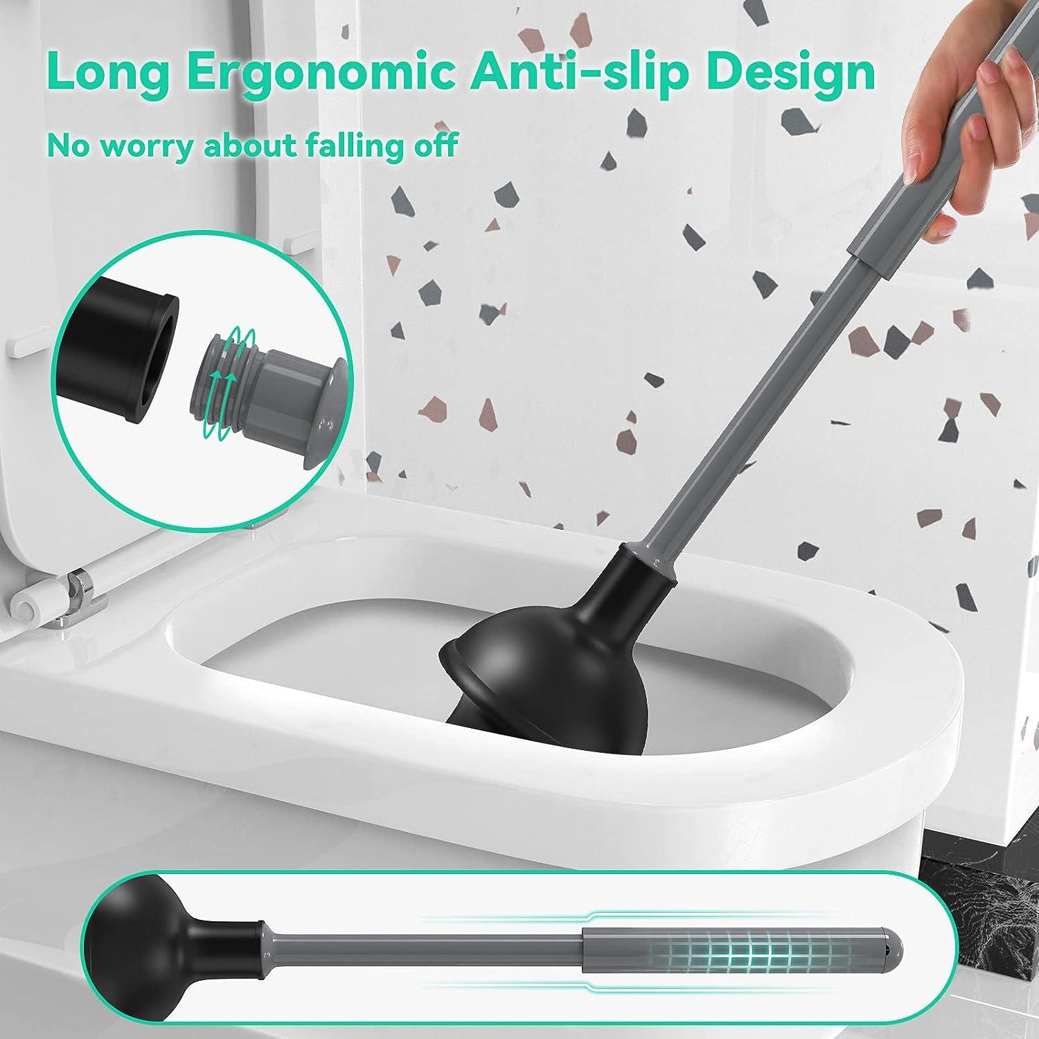 Modern 2-in-1 Toilet Plunger and Brush Combo Set with Holder - Gray ...