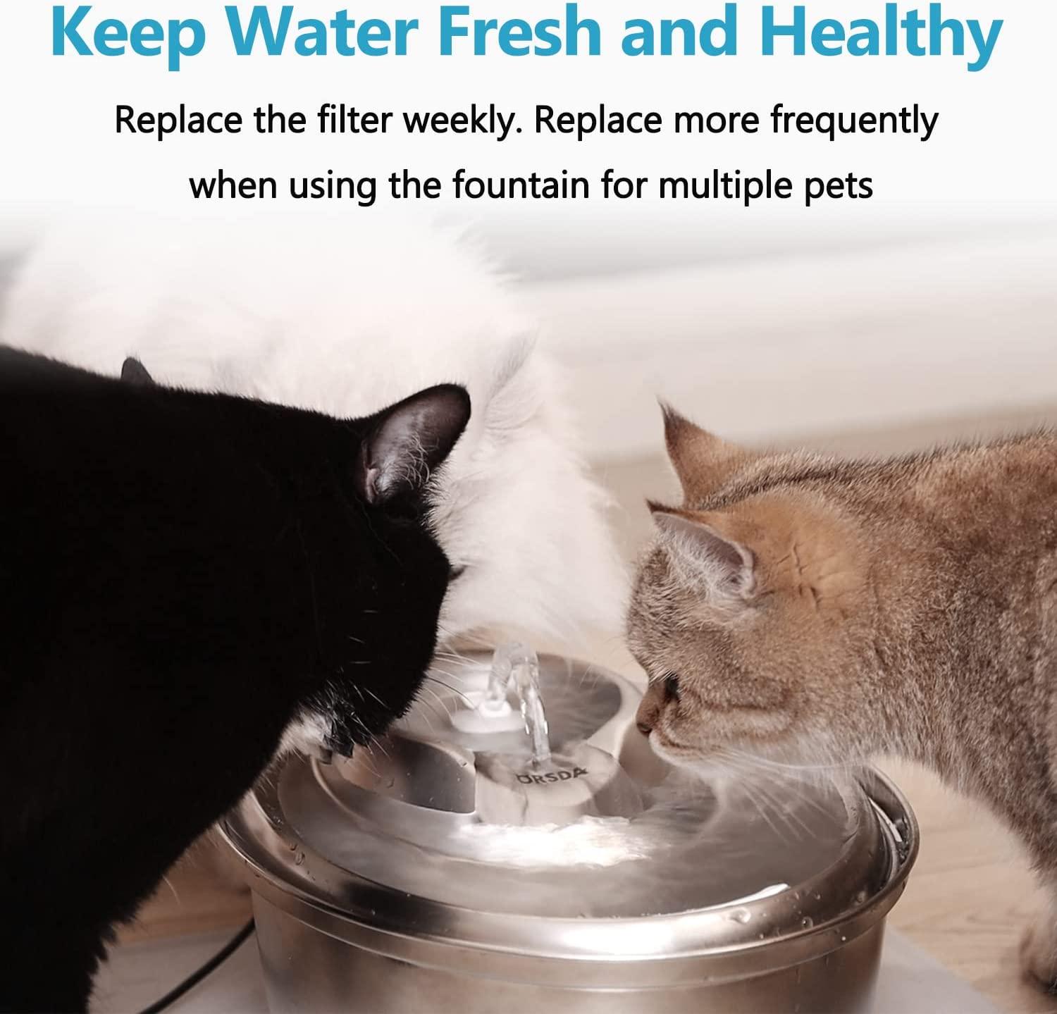 ORSDA Cat Water Fountain Filters Replacement Carbon Resin Filters for ...