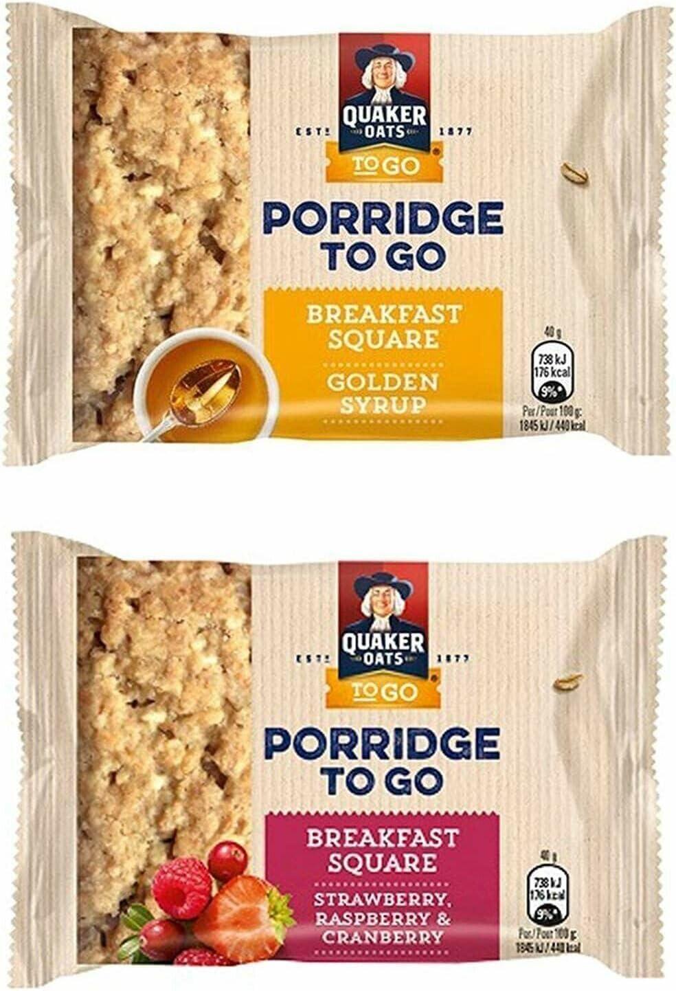Quaker Oats Porridge To Go Breakfast Squares 2 Variety Pack - 9 Golden ...