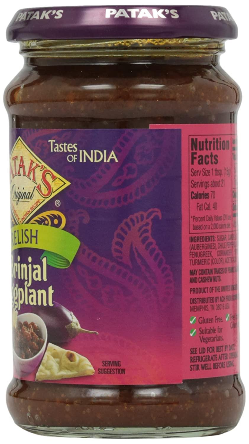 Buy Patak's Brinjal Egg Plant Relish - Medium 11 oz | Authentic Indian ...