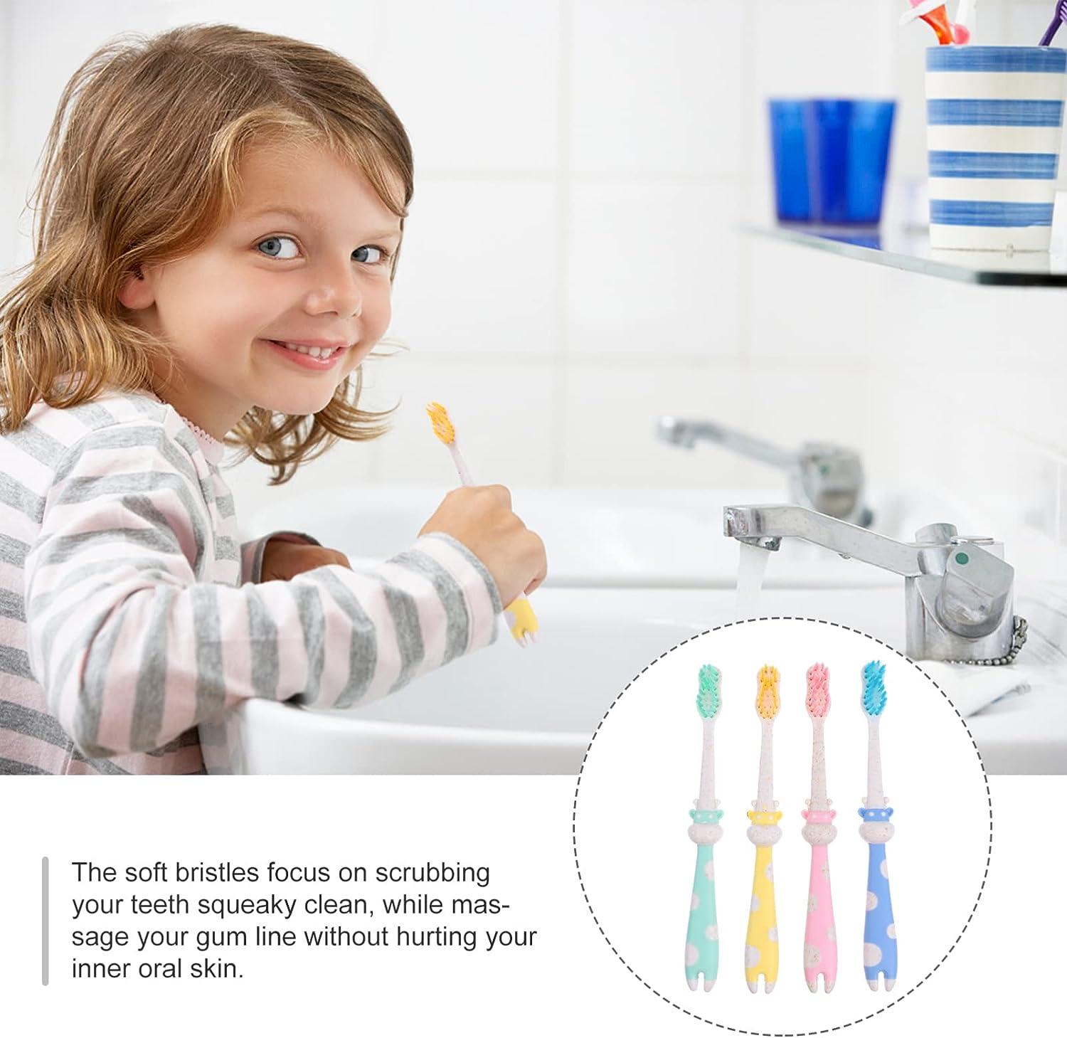 Kids Cartoon Animal Toothbrush Set - Flexible & Safe Training Oral Care ...