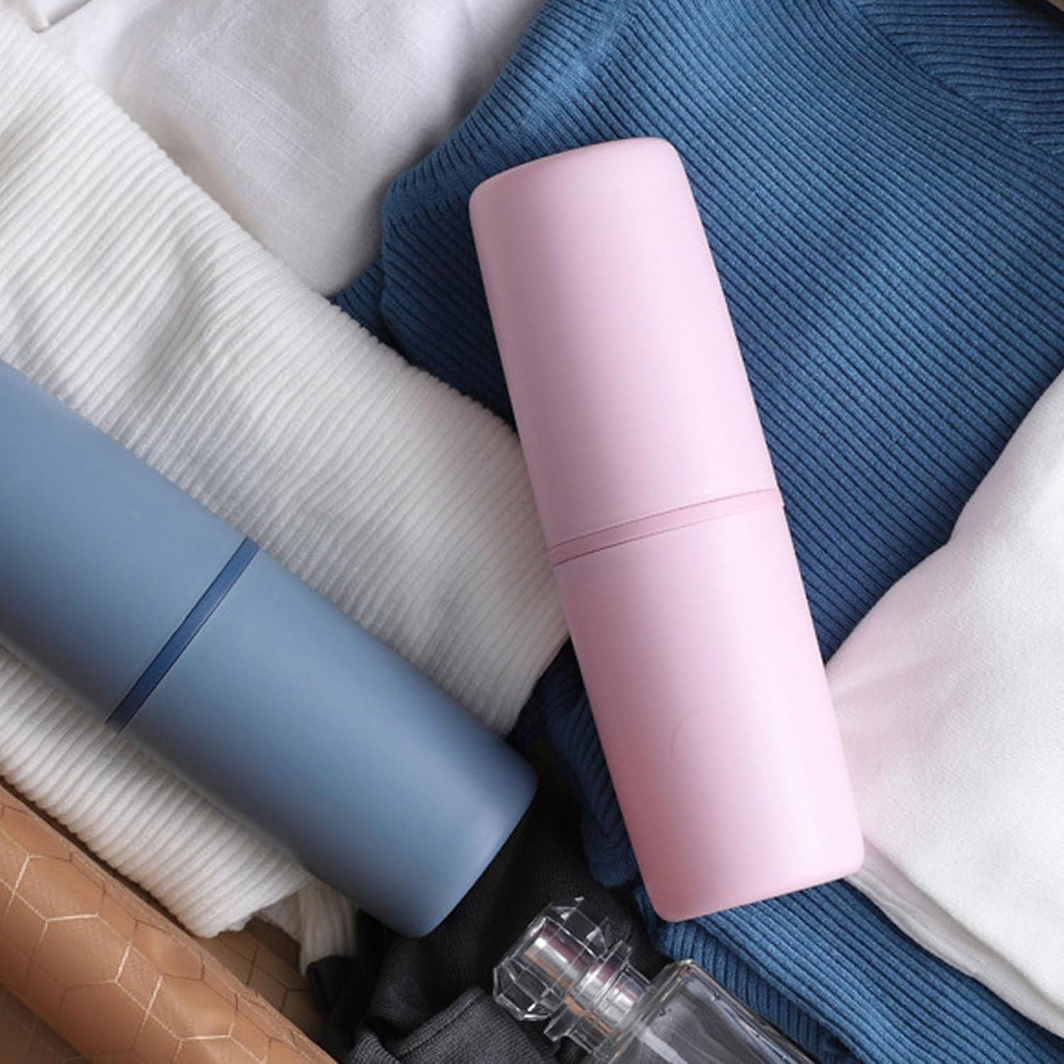 Portable Travel Toothbrush & Toothpaste Case Holder - Light Blue for ...