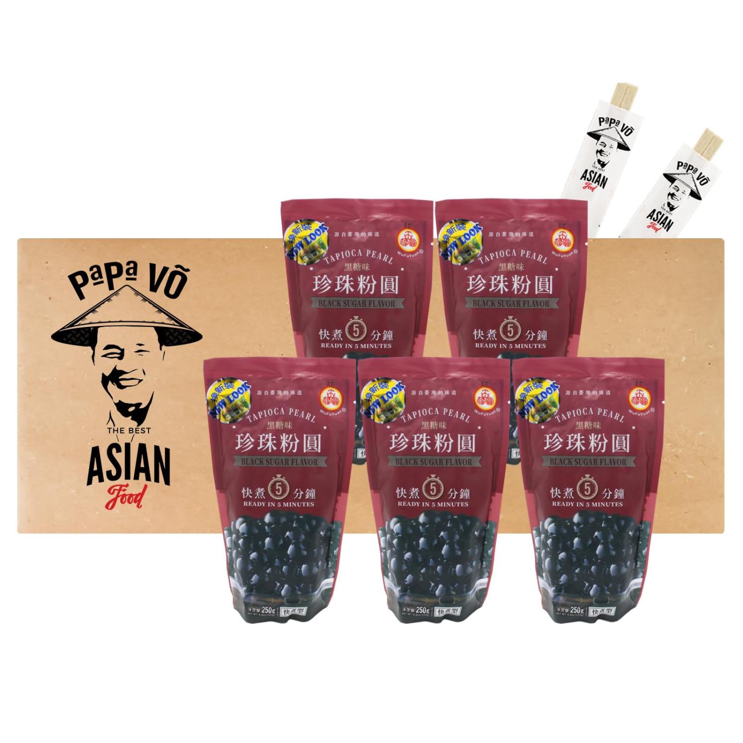Buy Pack of 5 Wu Fu Yuan Black Tapioca Pearls (5x250g) - Perfect for Bubble Tea | International ...