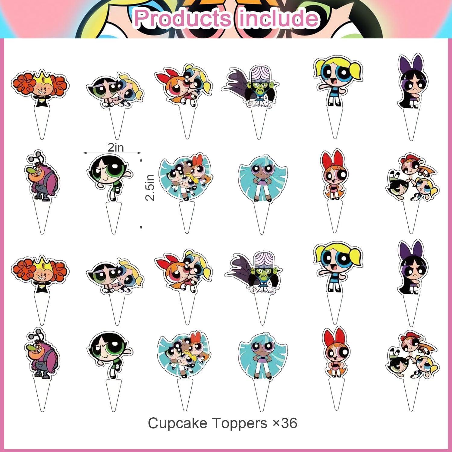 37Pcs Powerpuff Girls Party Cake&Cupcake Toppers for Birthday Party ...