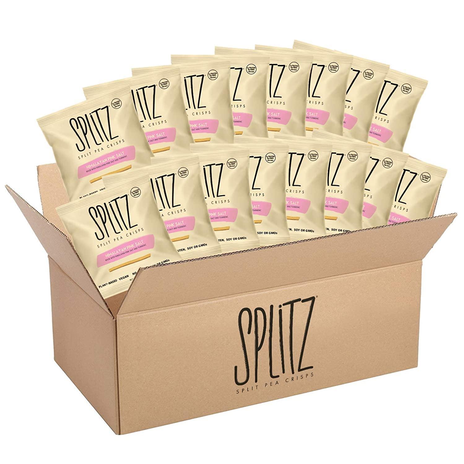 SPLITZ Split Pea Crisps - Himalayan Pink Salt (1.5oz, 16ct) | Plant ...