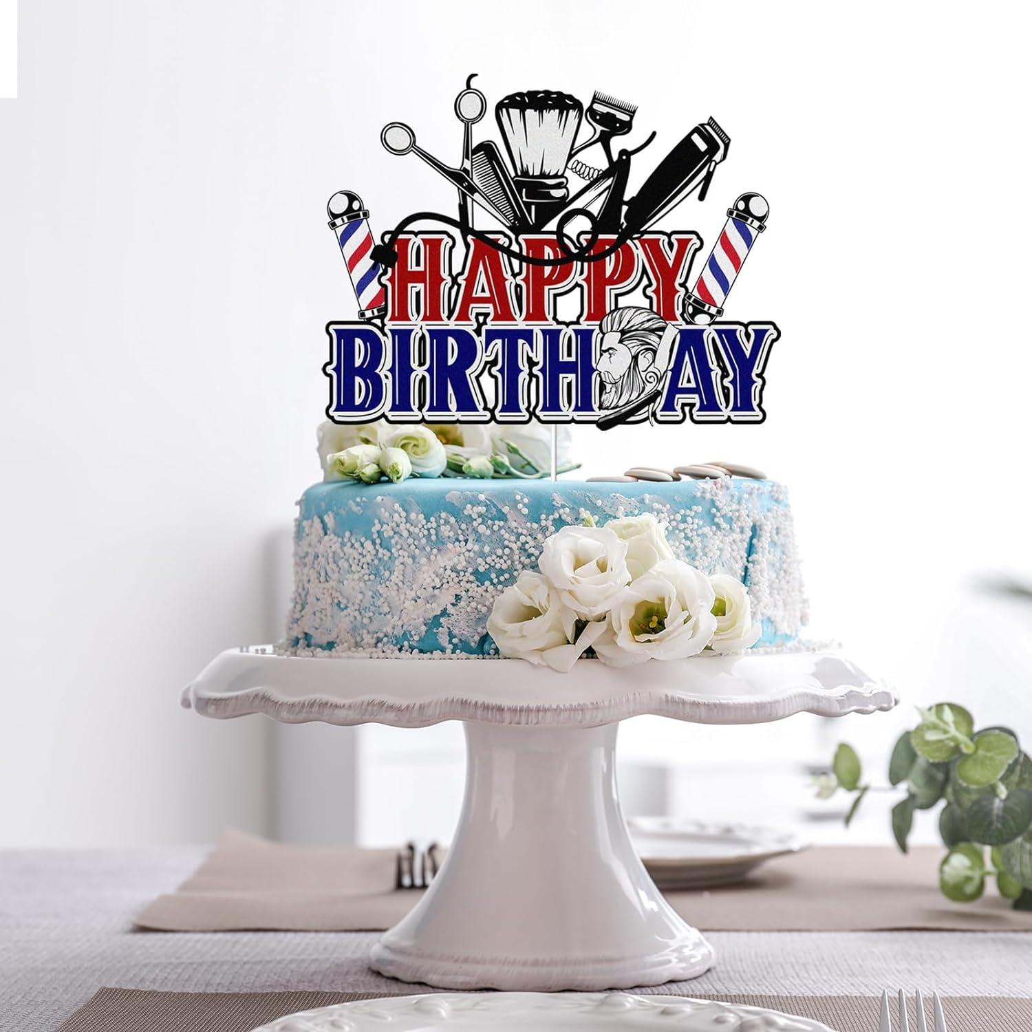 Hairstylist Barber Happy Birthday Cake Topper | Buy Now with Express ...