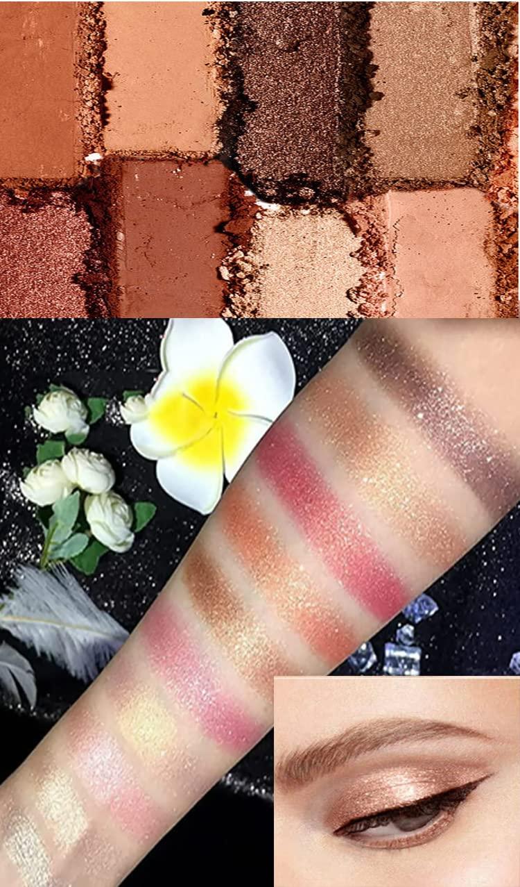 Gold Glitter Eyeshadow Palette - 10 Colors Shimmer Makeup Set | Long ...