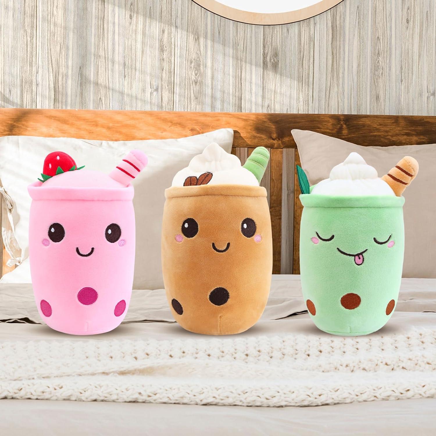 Guiffly Bubble Tea Plush Boba Toy Soft & Fluffy Cuddle Pillow for Kids ...