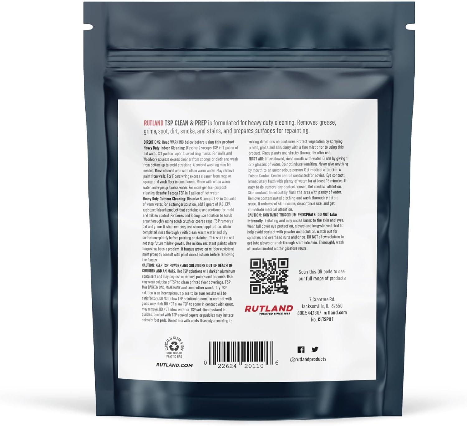 Rutland TSP Clean & Prep - Heavy Duty Non-Clumping Cleaner Concentrate ...