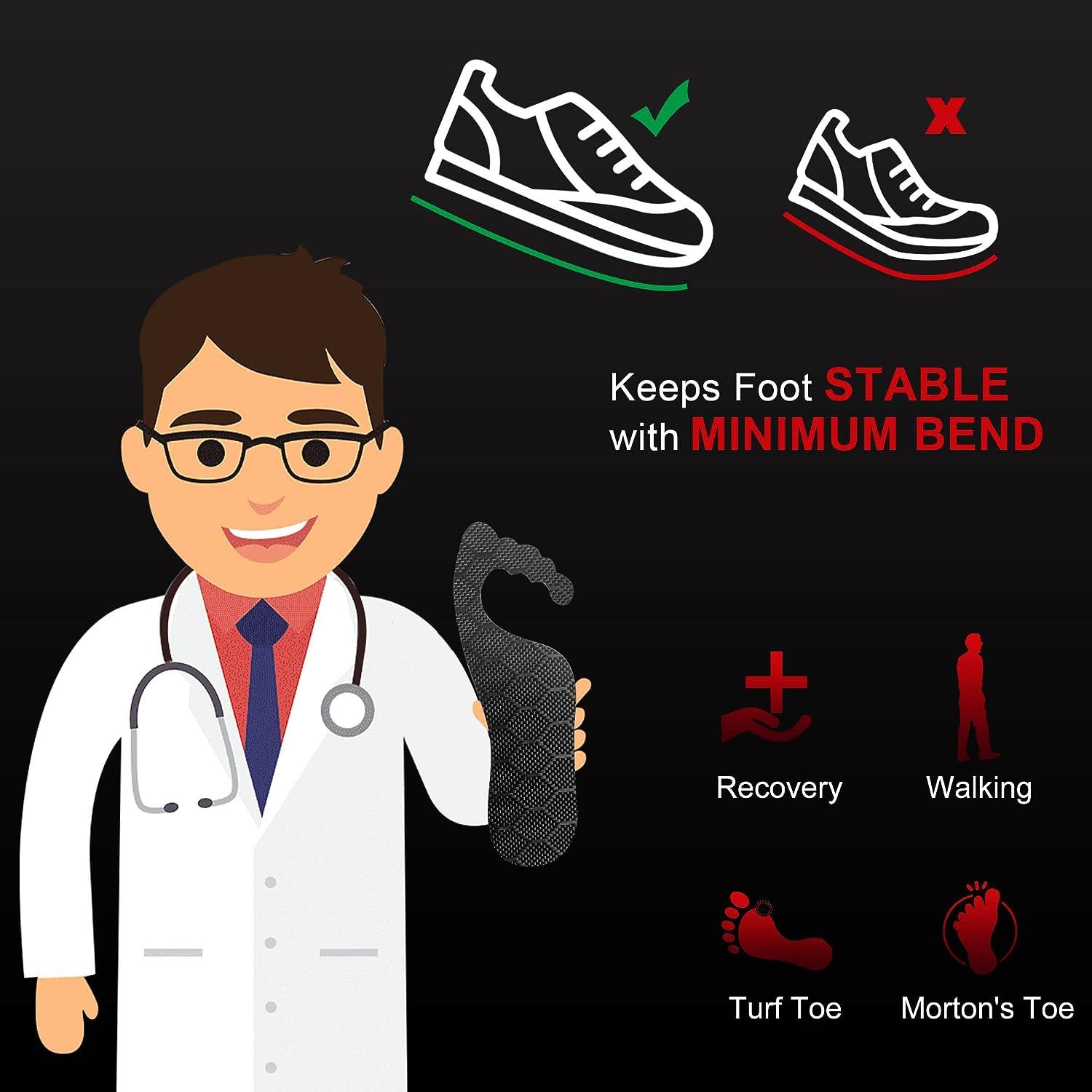 Carbon Fiber Insole Pair for Men Women | Rigid Shoe Insert for Recovery ...