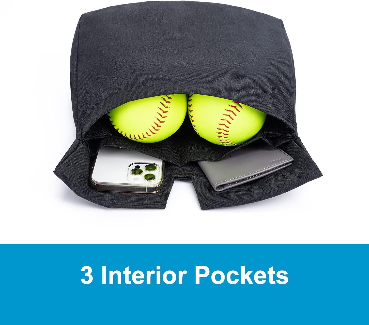 VISEMAN Extra Large Black Umpire Ball Bag for Baseball/Softball with ...